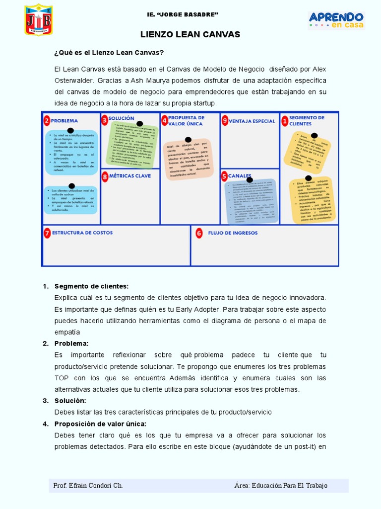Lienzo Lean Canvas | PDF | Modelo de negocio | Negocios económicos