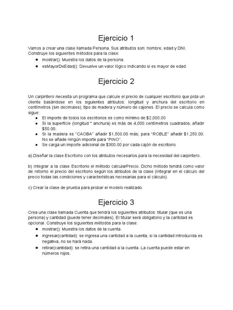 Ejercicios de POO y Modularidad | PDF | Cupón | Constructor ...