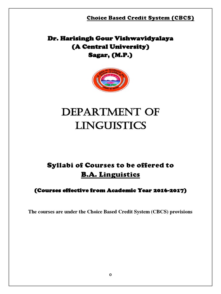 1 Linguistsics BA Syllabus - Linguistics - 2018 | PDF | Linguistics ...