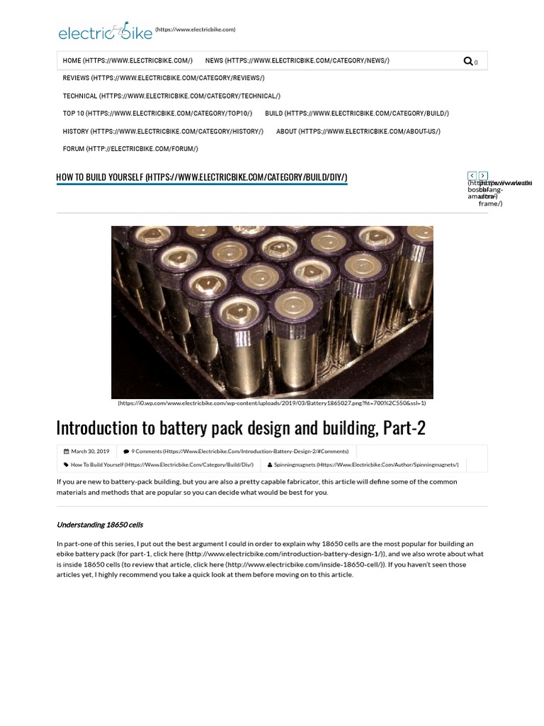 Introduction To Battery Pack Design and Building, Part-2 PDF | PDF ...