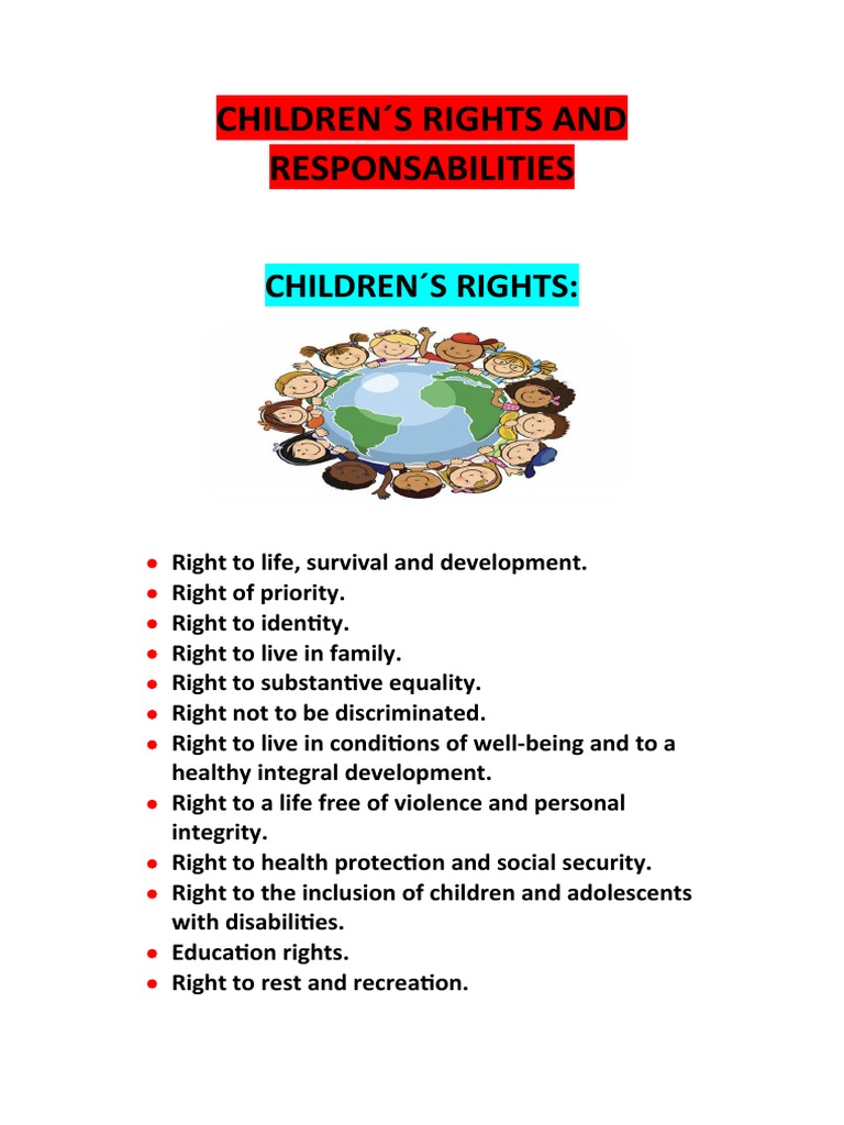 Children S Rights and Responsabilities | PDF