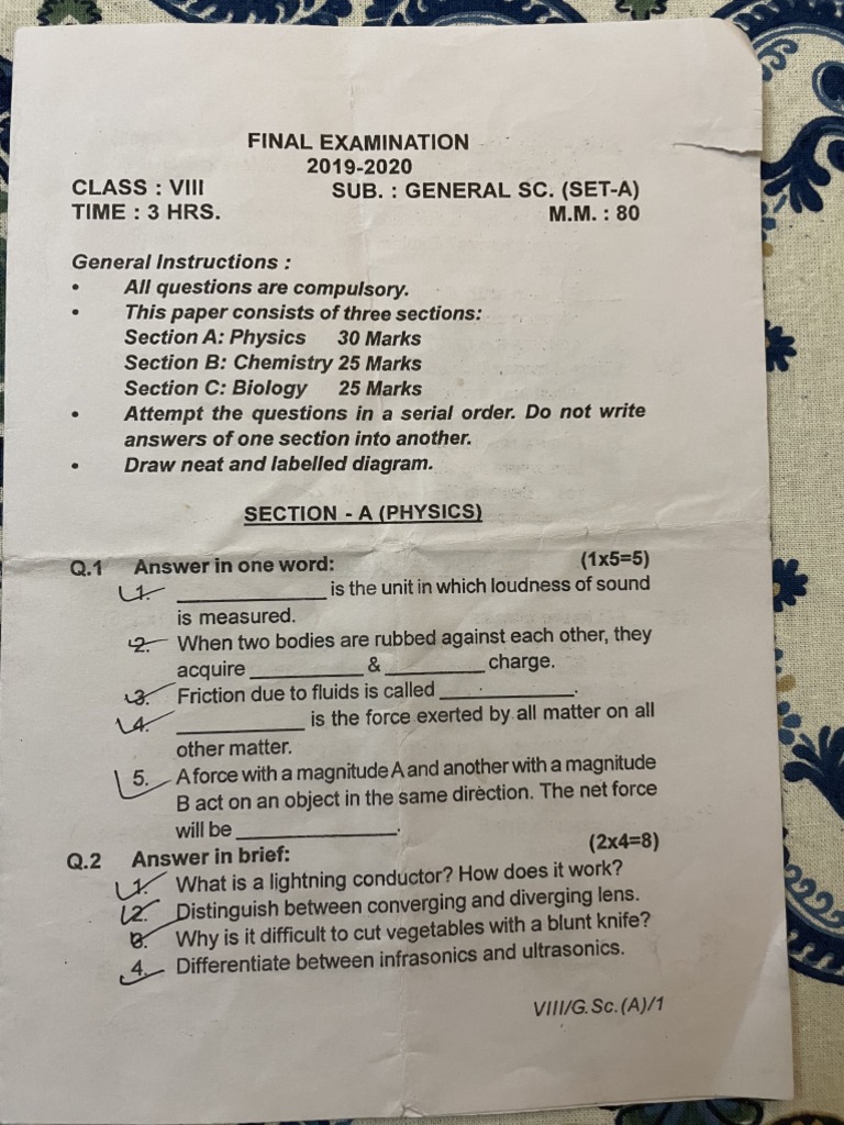 10th Exam Paper | PDF