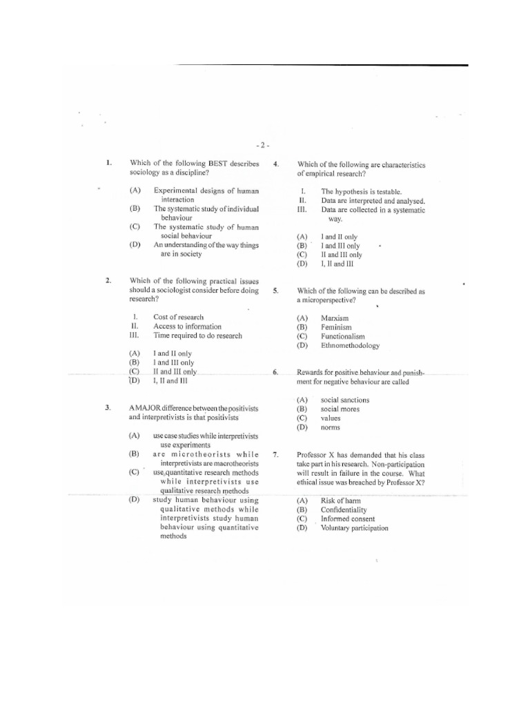 Sociology Unit 1 2014 | PDF