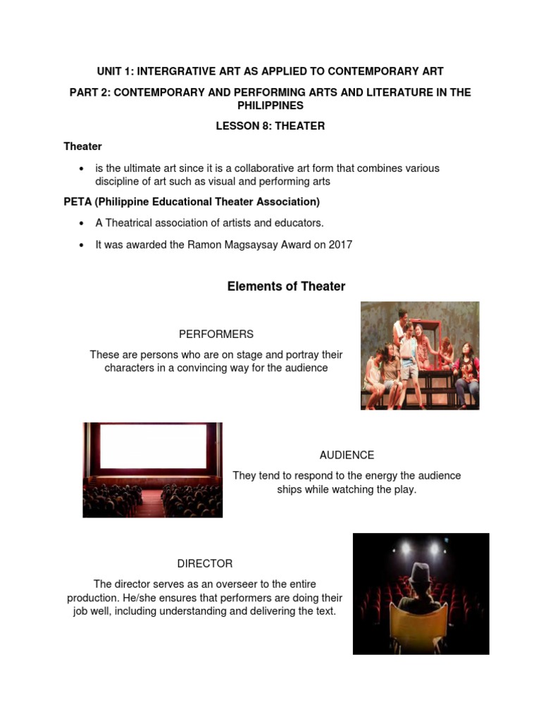 Lesson 8 Theater | PDF | Theatre | Play (Theatre)
