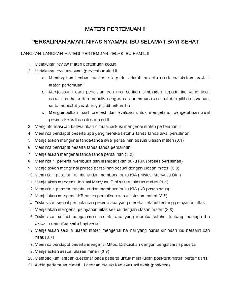 Kelas Ibu Hamil MATERI PERTEMUAN II | PDF