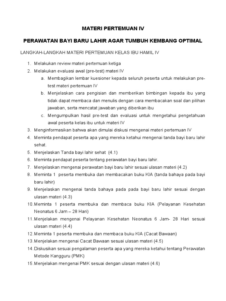 Kelas Ibu Hamil MATERI PERTEMUAN IV | PDF