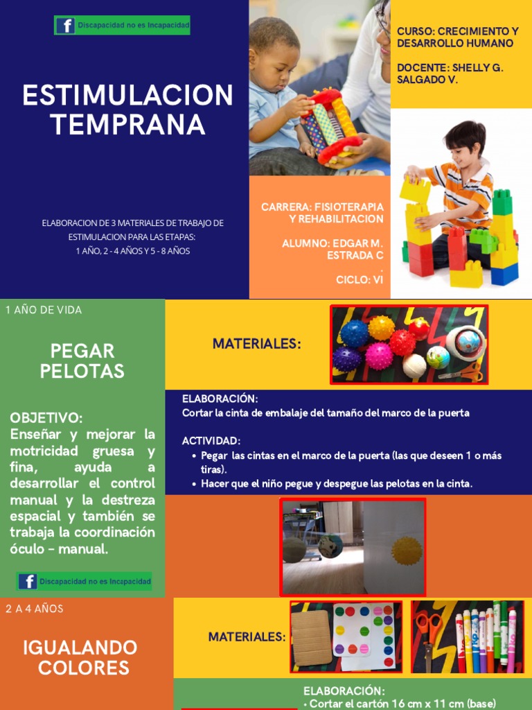 ESTIMULACION TEMPRANA Discapacidad No Es Incapacidad | PDF