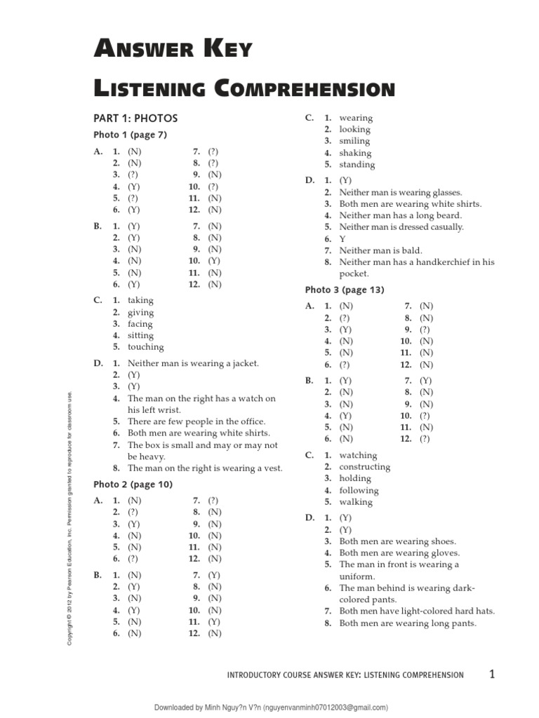 Toeic Introductory Answer Key | Download Free PDF | Softlines (Retail) | Fashion
