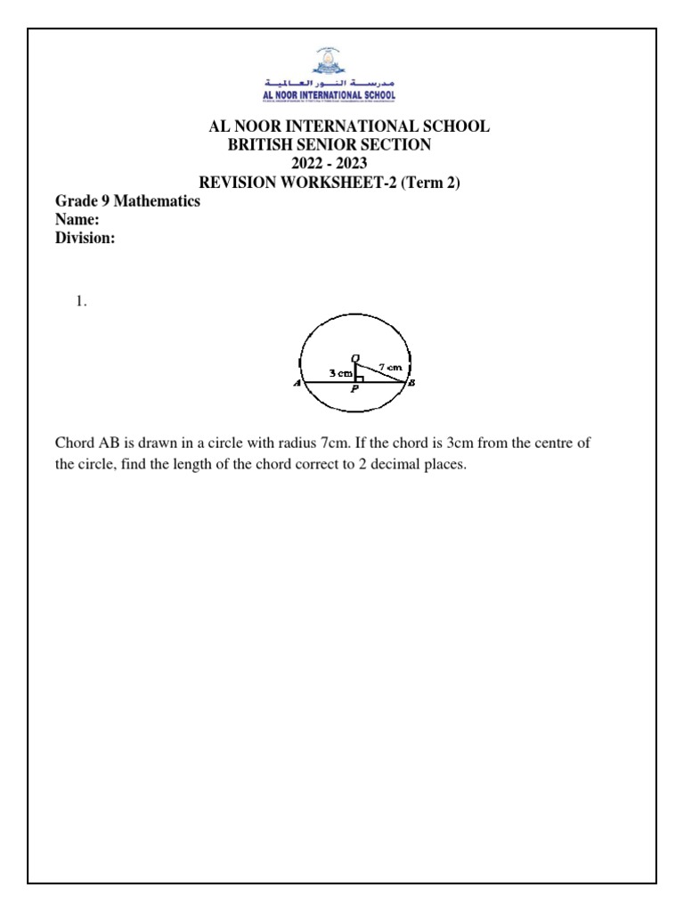 Term 2 Revision Worksheet-2 PDF | PDF