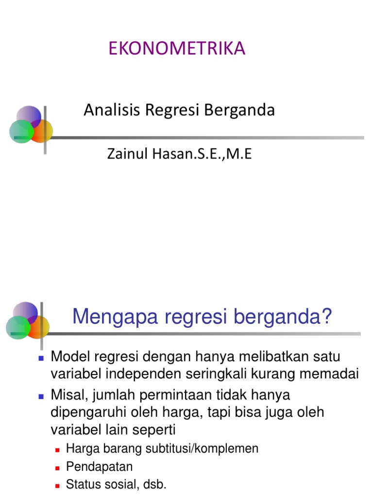 Analisis Regresi Linear Berganda | PDF