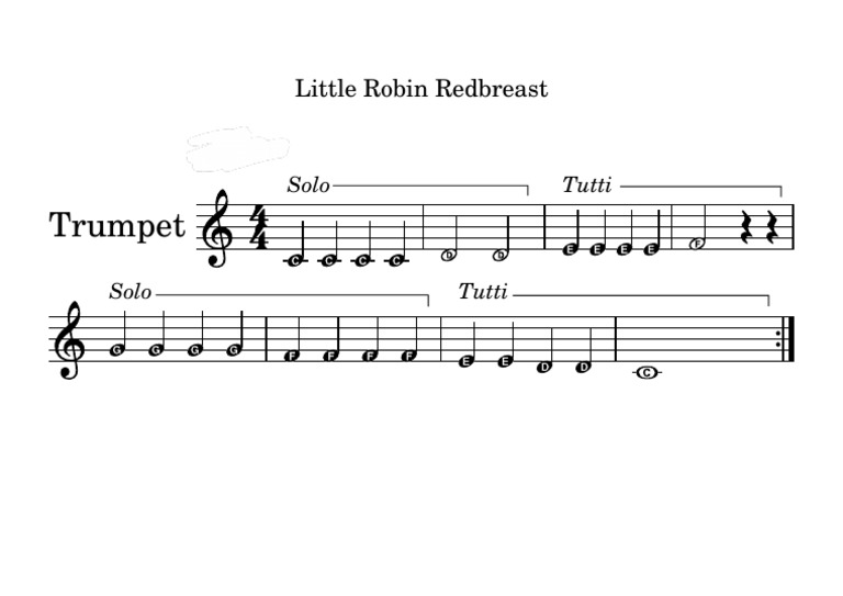 Little Robin Redbreast - Trumpet | PDF