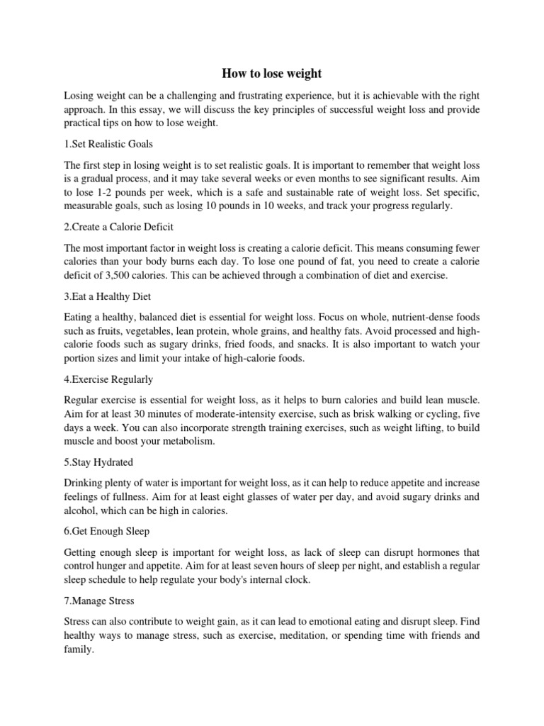 How To Lose Weight | PDF | Weight Loss | Dieting