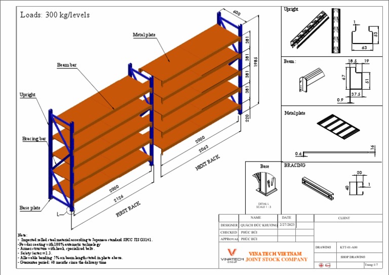 270223-Medium Rack-300kg | PDF | Civil Engineering | Mechanical Engineering