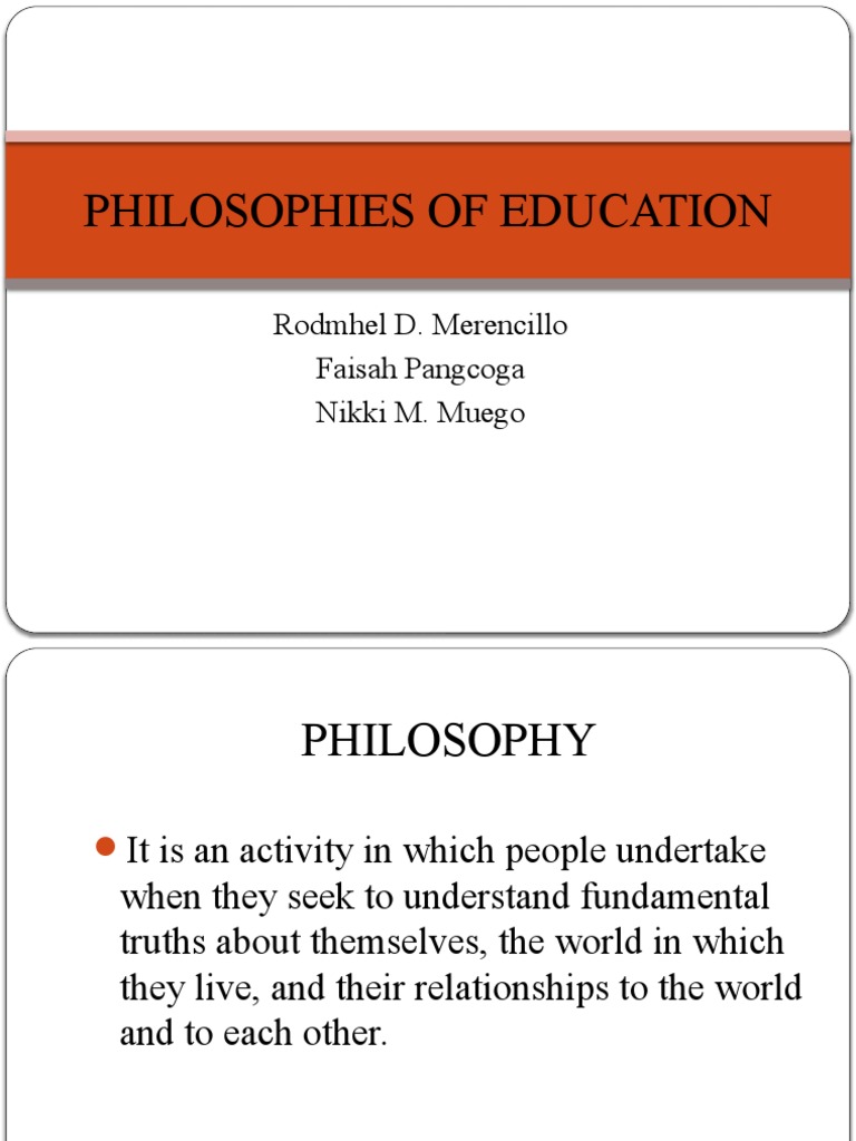 Philosophies of Education | PDF | Philosophy Of Education ...