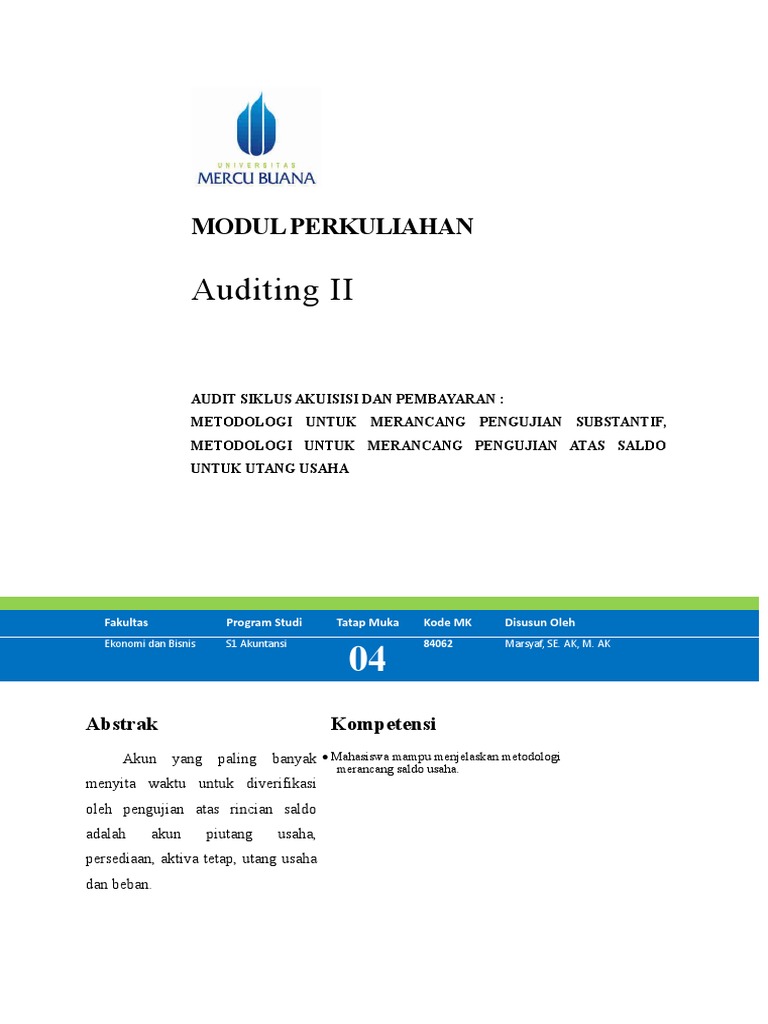 Modul Auditing II [TM4].rtf | PDF