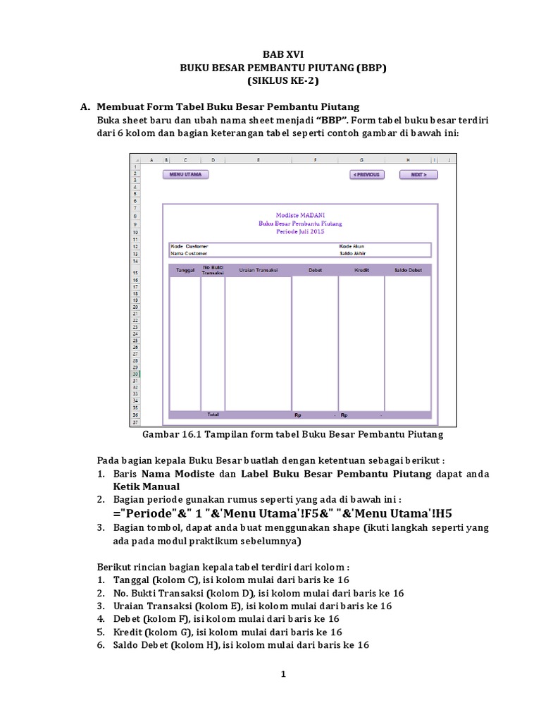 BAB XVI Buku Besar Pembantu Piutang PDF | PDF