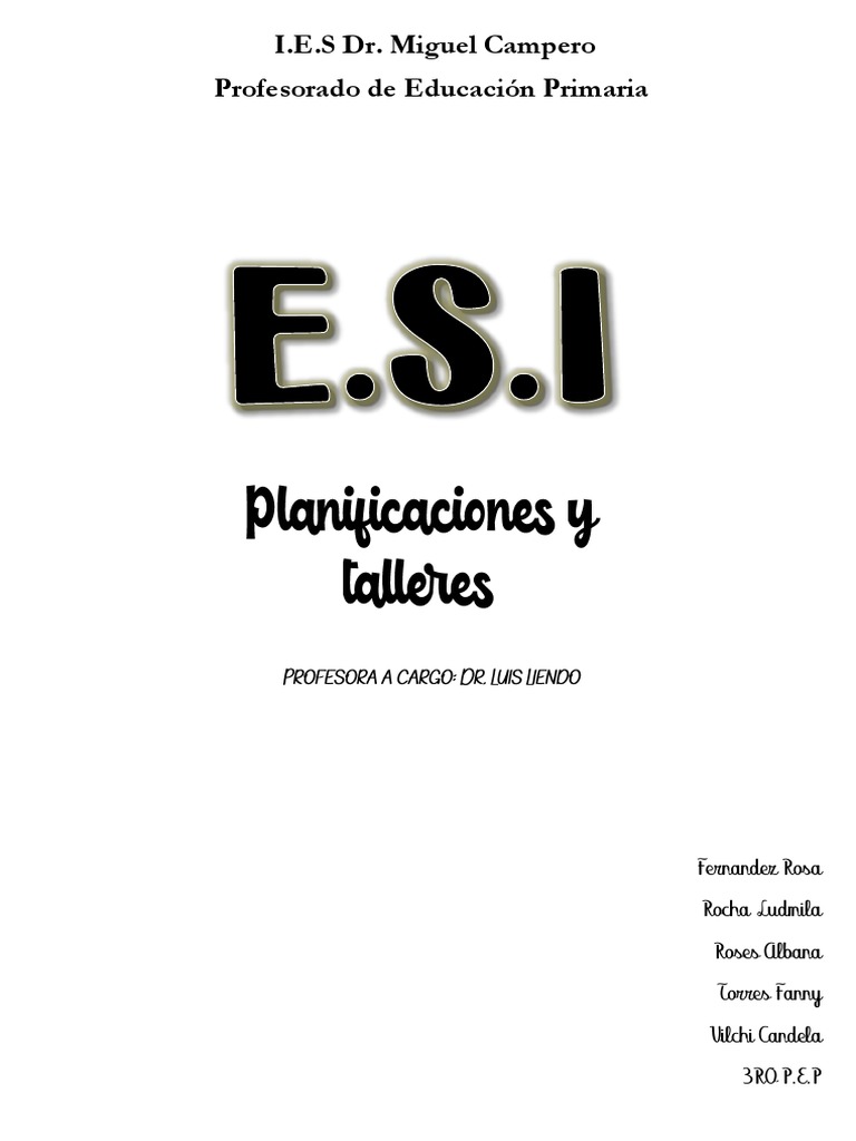 Planificacion Esi PDF | PDF | Infección transmitida sexualmente | Sistema reproductivo