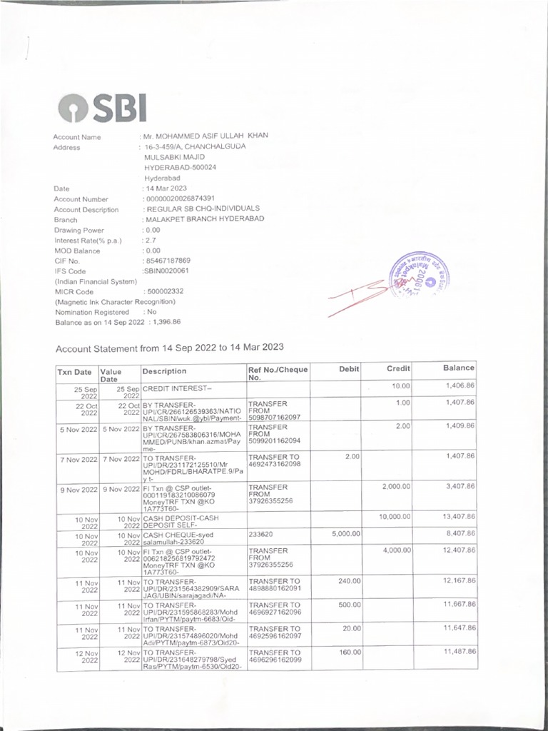 My Bank Statement Sbi PDF | PDF