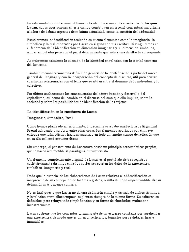 Teoría de Lo Imaginario, Fantasma y Lo Real de Lacan | PDF | Jacques ...