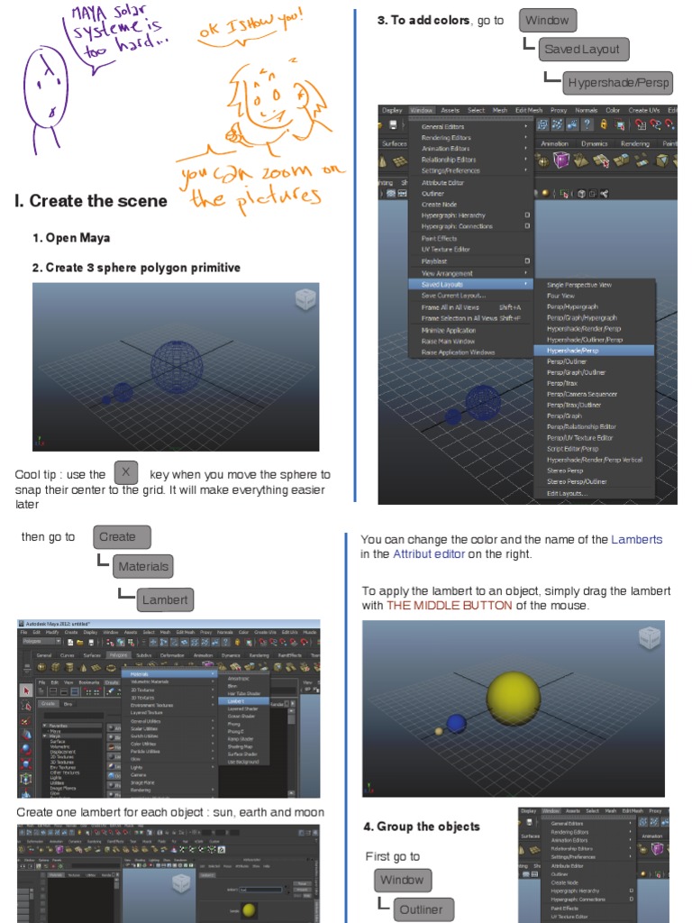 Maya Solar System Tuto | PDF | Earth | Moon