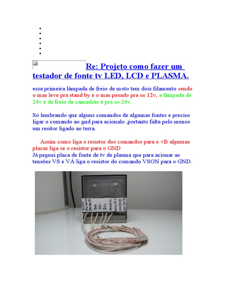 Teste de Placa de Fonte | PDF