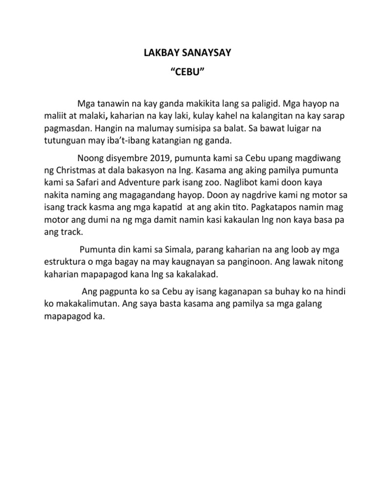 Lakbay Sanaysay | PDF