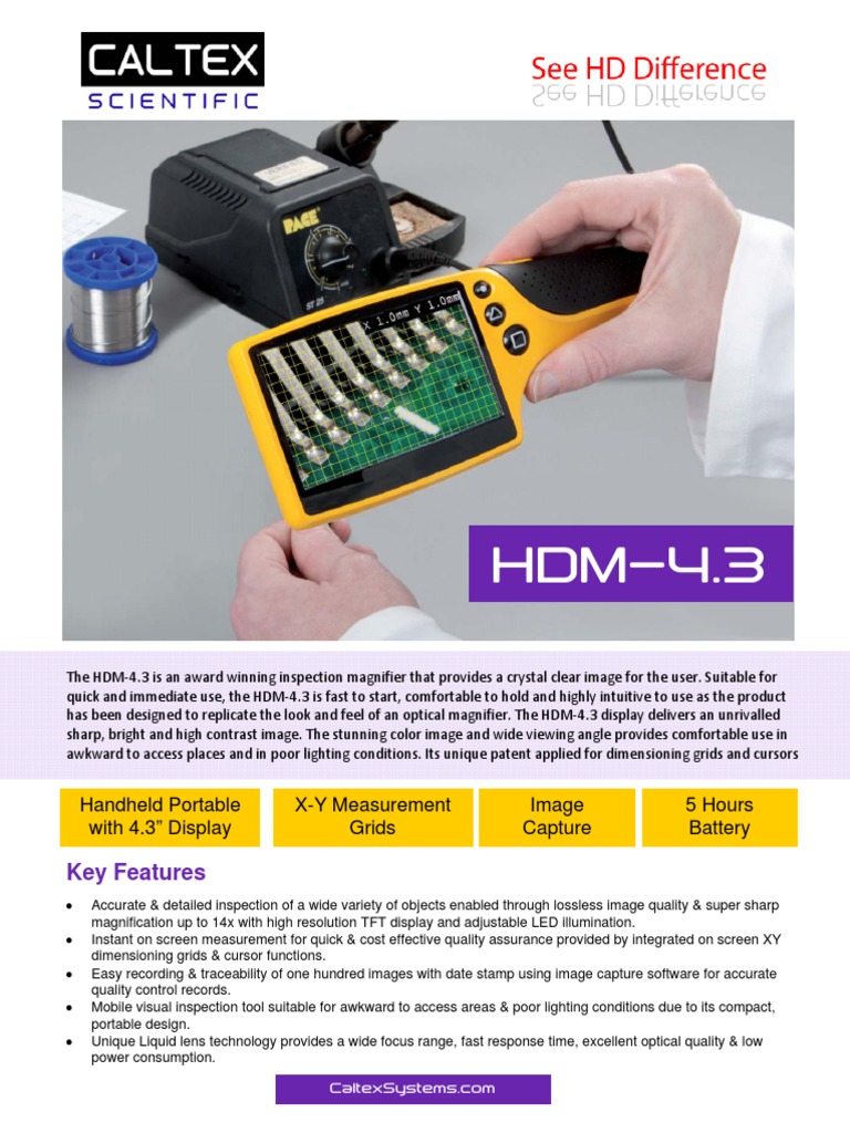 Caltex Handheld Portable Digital Microscope HDM-4.3 Brochure | PDF ...