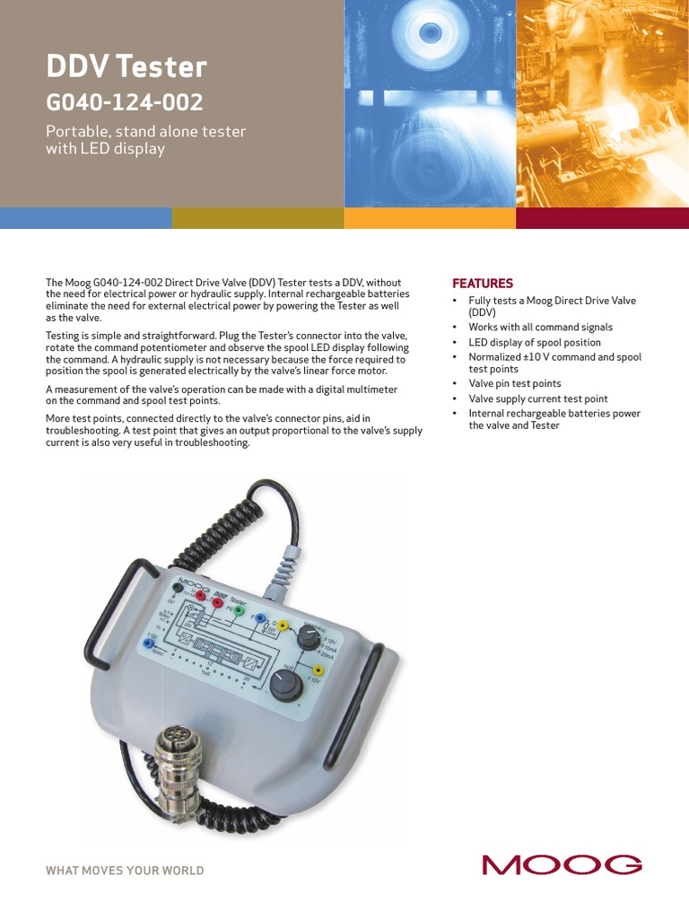 Moog Valve Checker G040-124-002 DS | PDF | Electrical Connector | Vacuum Tube