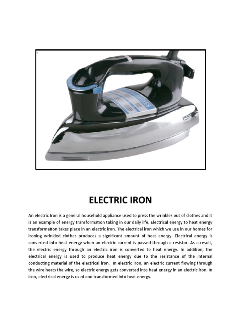 Energy Transformation in Electric Iron | PDF | Home & Garden | Science ...