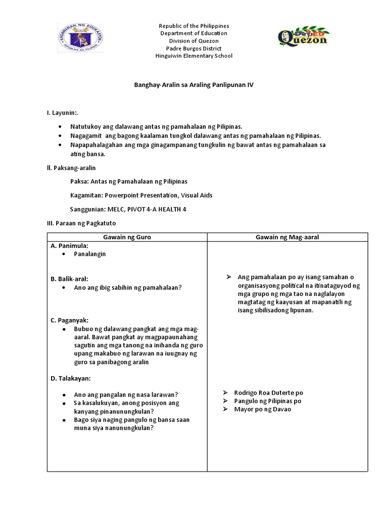 Detalyadong Banghay-Aralin Sa Ap | PDF