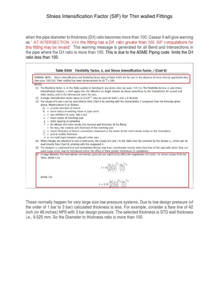 SIF For Thin Walled Piping Fittings | PDF