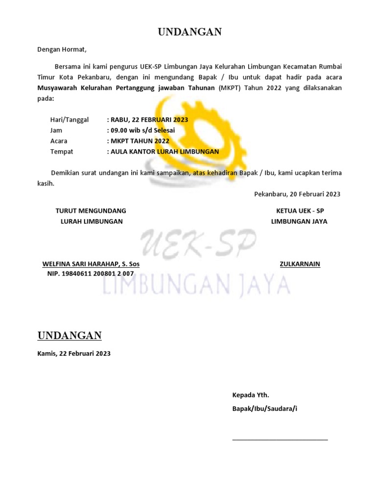 Undangan Dan Susunan Acara | PDF