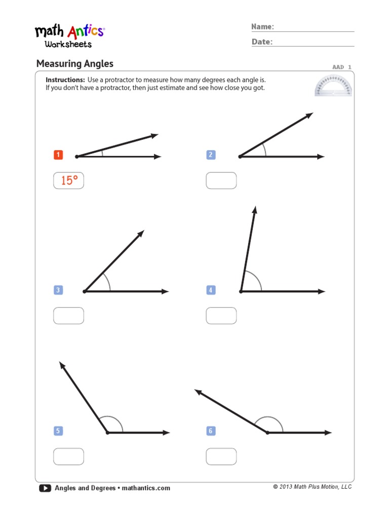 Worksheets AnglesAndDegrees | PDF | Trigonometry | Elementary Geometry