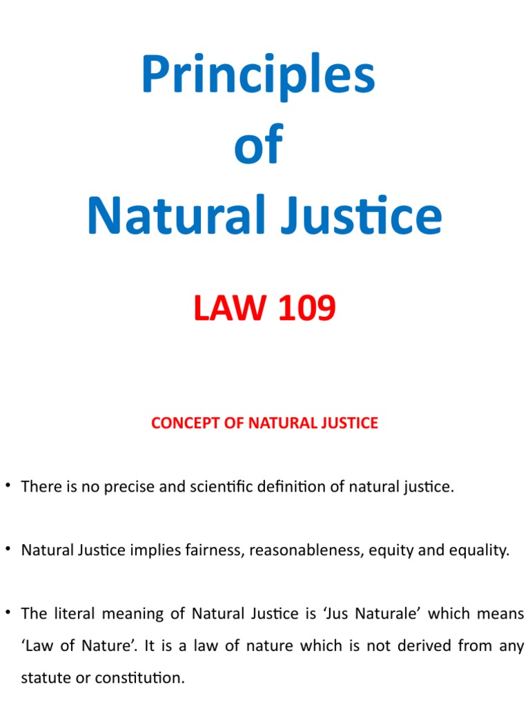 15 Principles of Natural Justice | PDF | Justice | Crime & Violence