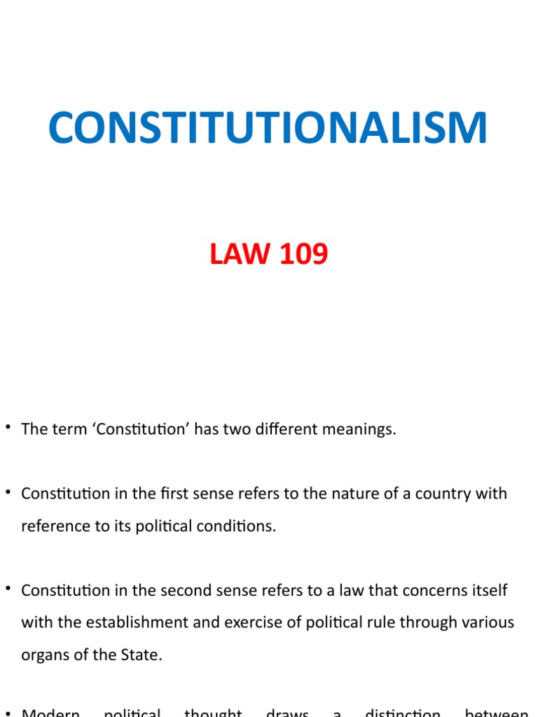 16 Constitutionalism | PDF | Constitution | Separation Of Powers