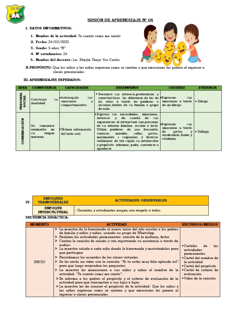 Emociones al regresar a clases presenciales | PDF | Las emociones ...