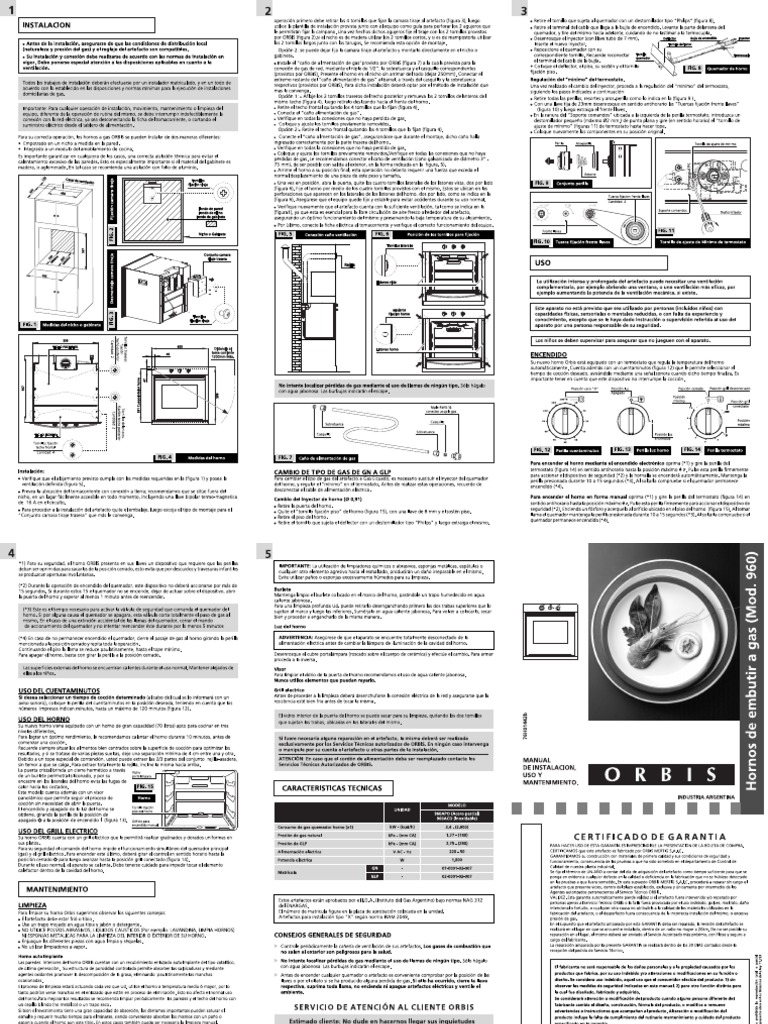 Manual Horno Gas | PDF