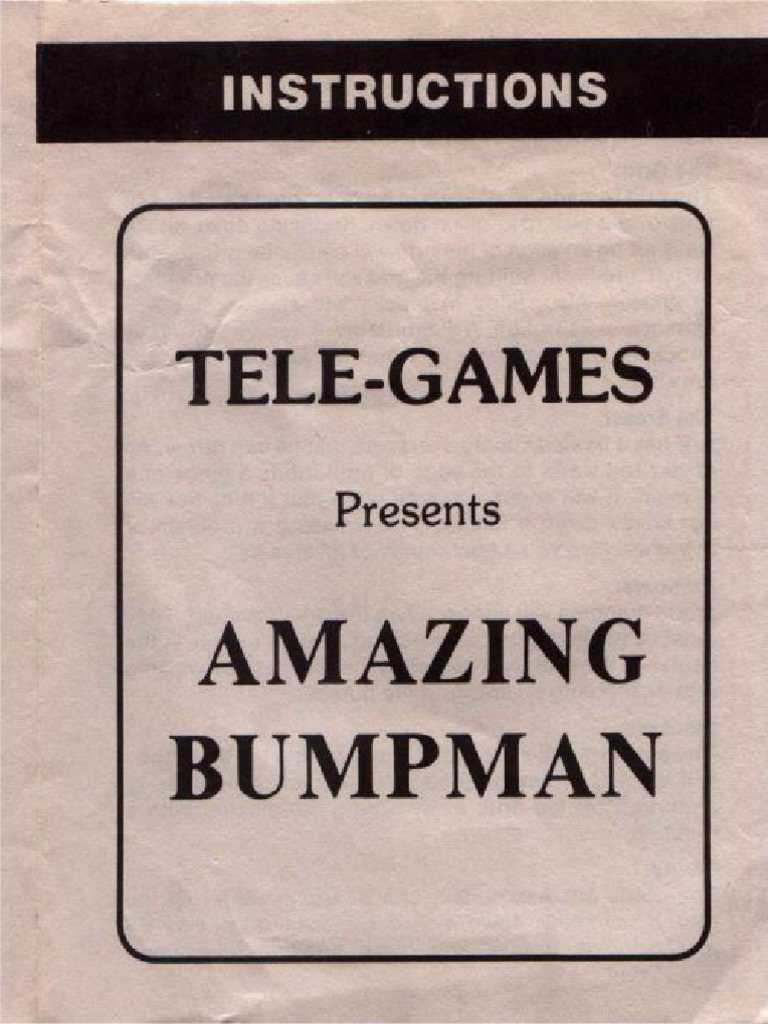 Amazing Bumpman (1986) (Telegames) - Manual | PDF