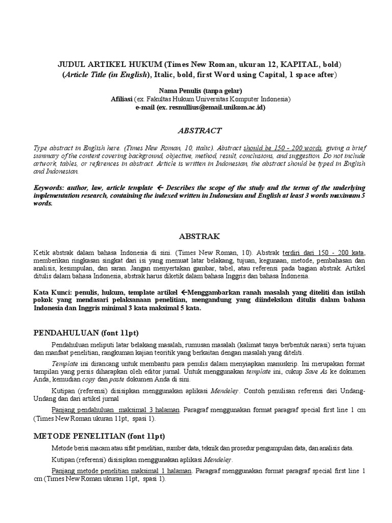 Template Naskah Jurnal Resnullius | PDF
