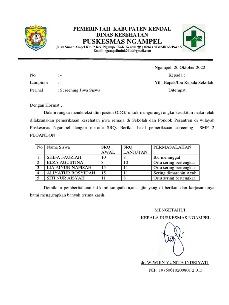 Laporan Hasil Screening | PDF