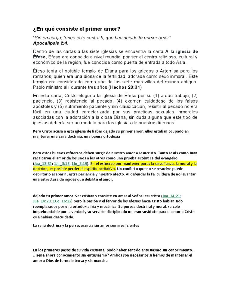 En Qué Consiste El Primer Amor | PDF | Amor | Cristo (título)