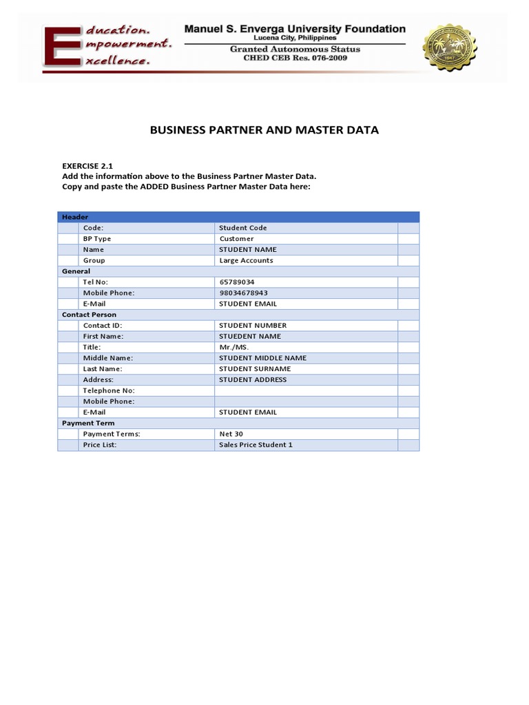Business Partner and Master Data | PDF | Payments | Mobile Phones