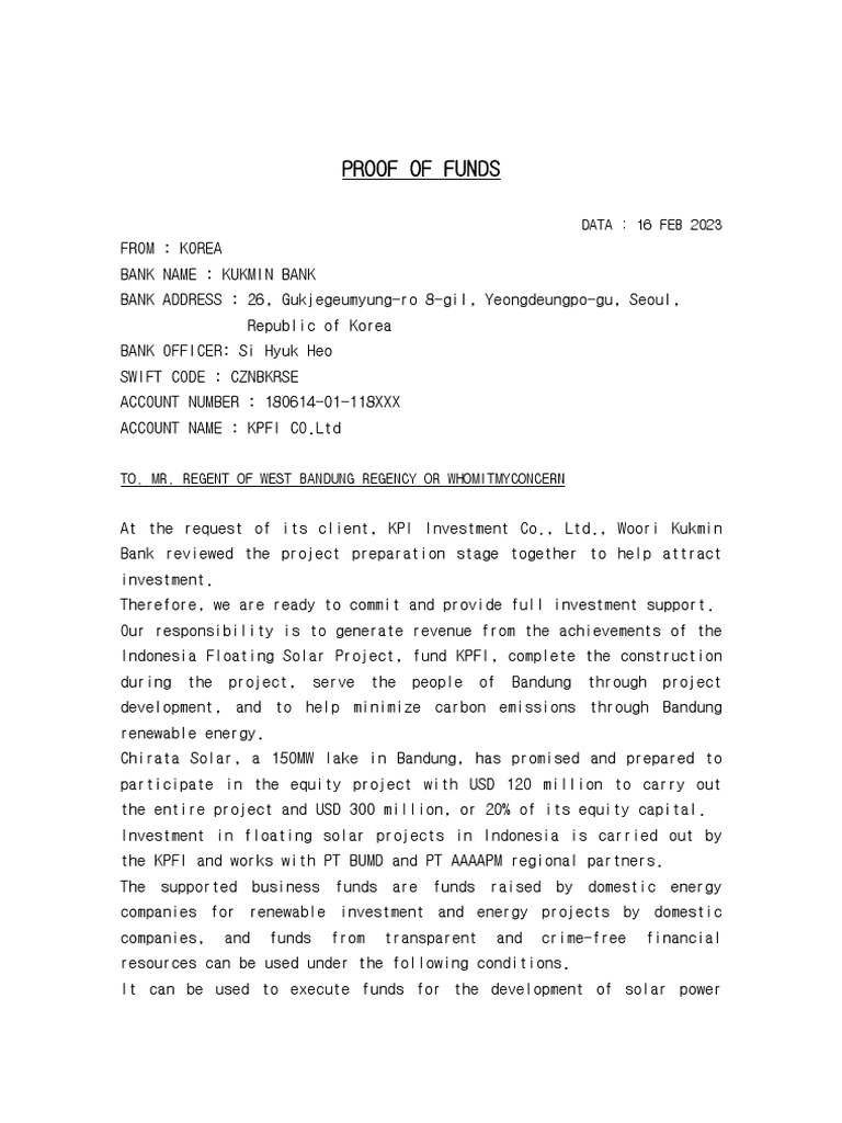 Proof of Funds (20230314) | PDF