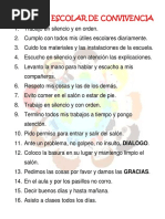 Decálogo del Buen Comportamiento Escolar | PDF