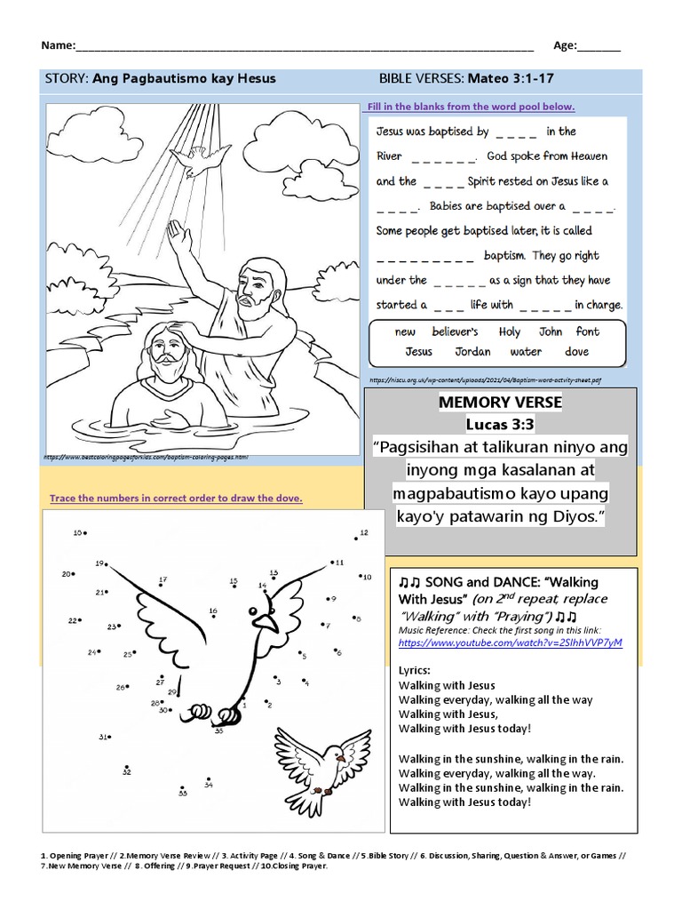 JESUS - 2 - John Baptizes Jesus | PDF | Prayer