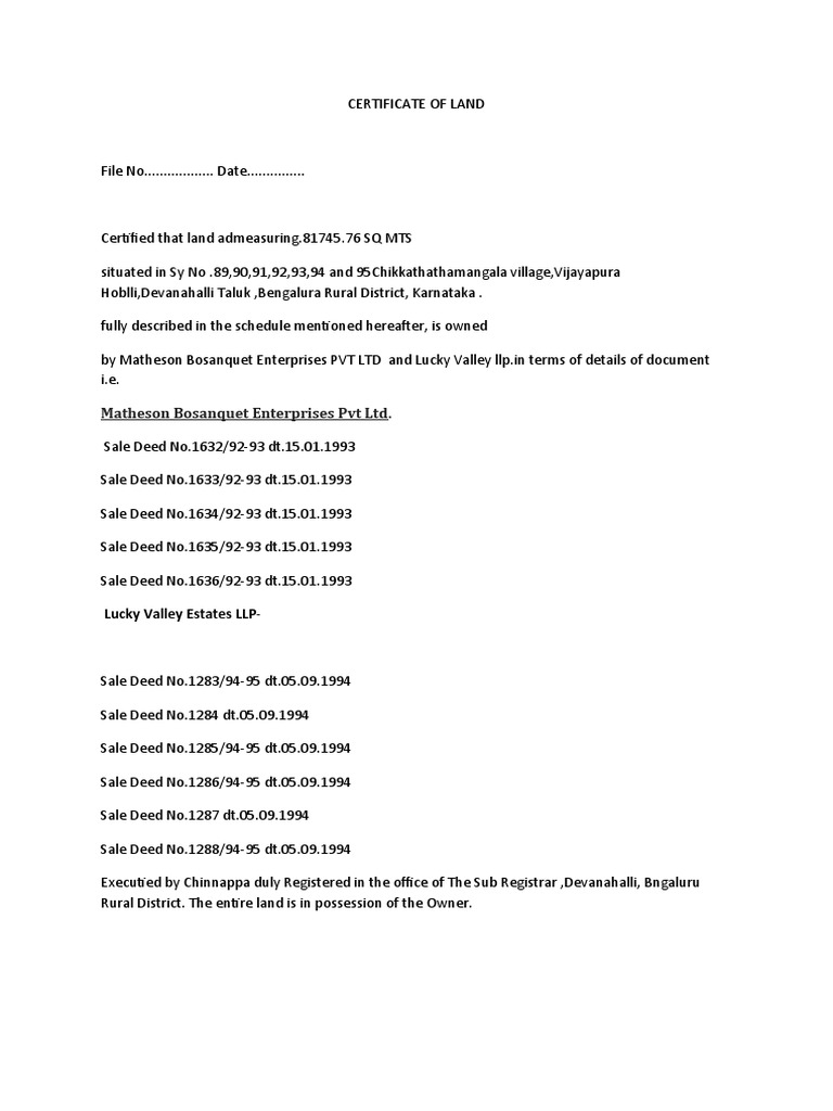 Certificate of Land | PDF | Law
