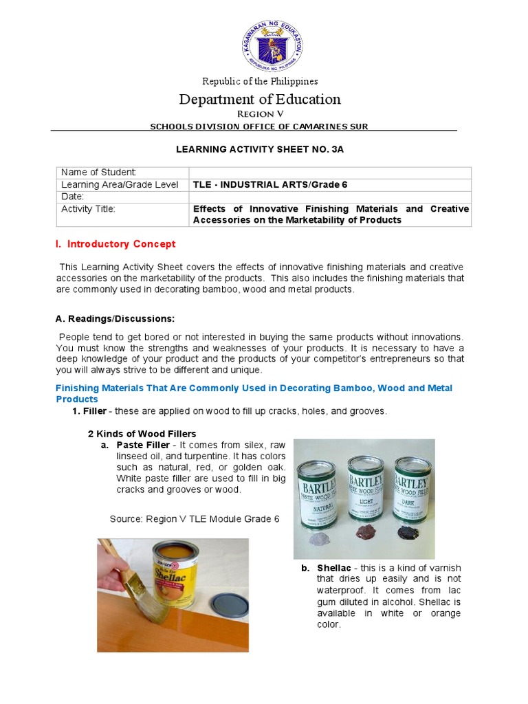 Tle6-Ia-Las-3a Test | PDF | Varnish | Paint