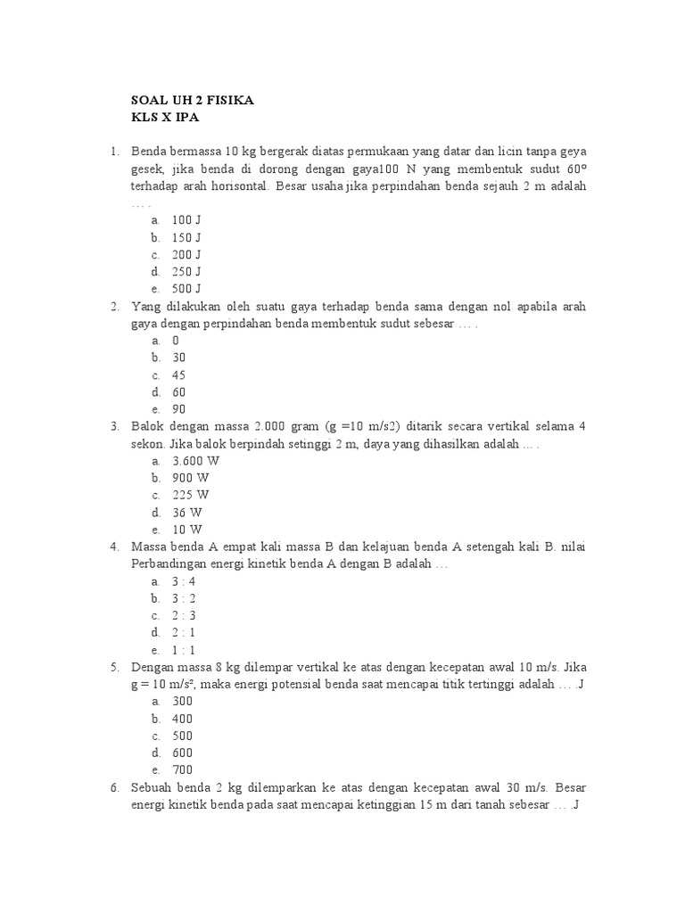 Soal Fisika Mama | PDF | Metode & Bahan Ajar