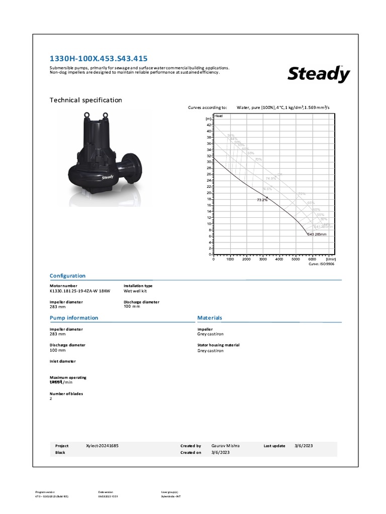 Submersible Pump Specs for Engineers | PDF | Pump | Electromagnetism
