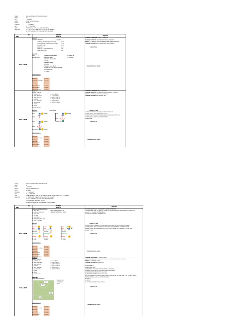 10 Sesi Latihan (Pagi&ptg) | PDF | Anatomical Terms Of Motion | Knee